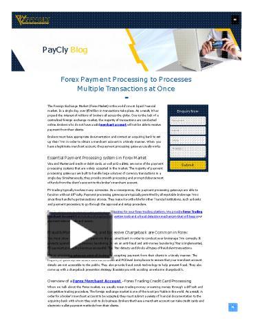 Forex Payment Processing to Processes Multiple Transactions at Once ...