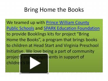 PPT – Bookworm Central Bring Home the Books PowerPoint presentation ...