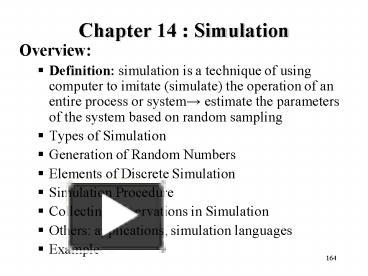 PPT – Chapter 14 : Simulation PowerPoint presentation | free to view ...
