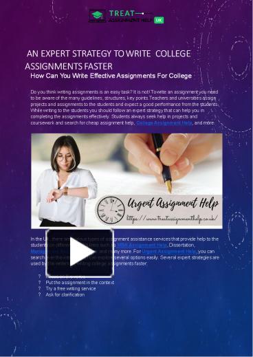 PPT – An Expert Strategy To Write College Assignments Faster (1 ...