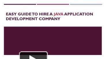 Java Web Development Services presentation | free to download