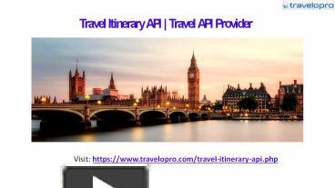 Travel Itinerary API presentation | free to download