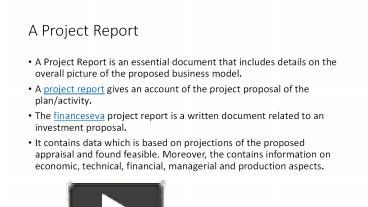 A Project Report presentation | free to download