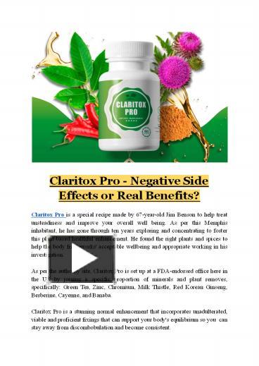 PPT – Claritox Pro - Negative Side Effects or Real Benefits? PowerPoint ...
