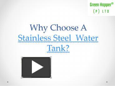 Stainless Steel Water Tanks presentation | free to download
