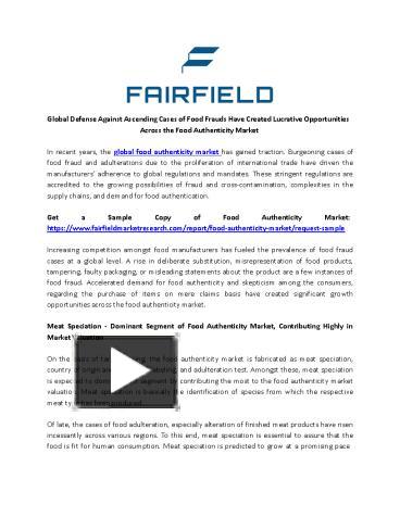 Food Authenticity Market Growth Drivers, Business Strategies and Future ...