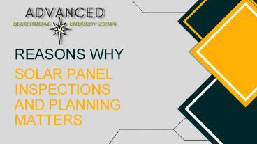 Solar Panel Inspections And Planning - Advanced Electrical Energy Corp ...