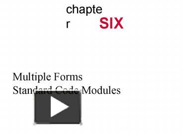 Multiple Forms Standard Code Modules presentation | free to view