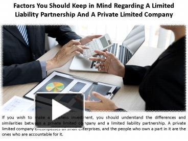 PPT – Considerations for Limited Liability Partnerships and Private ...