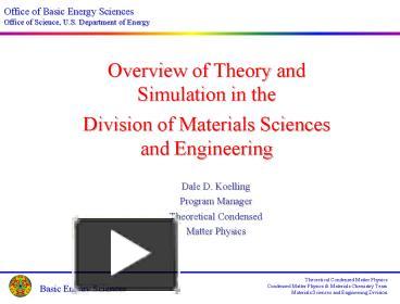 PPT – Overview of Theory and Simulation in the PowerPoint presentation ...