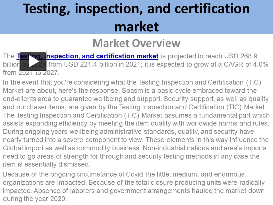 PPT – Testing Inspection and Certification (TIC) Market PowerPoint ...