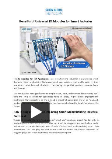 PPT – Benefits of Universal IO Modules for Smart Factories PowerPoint ...