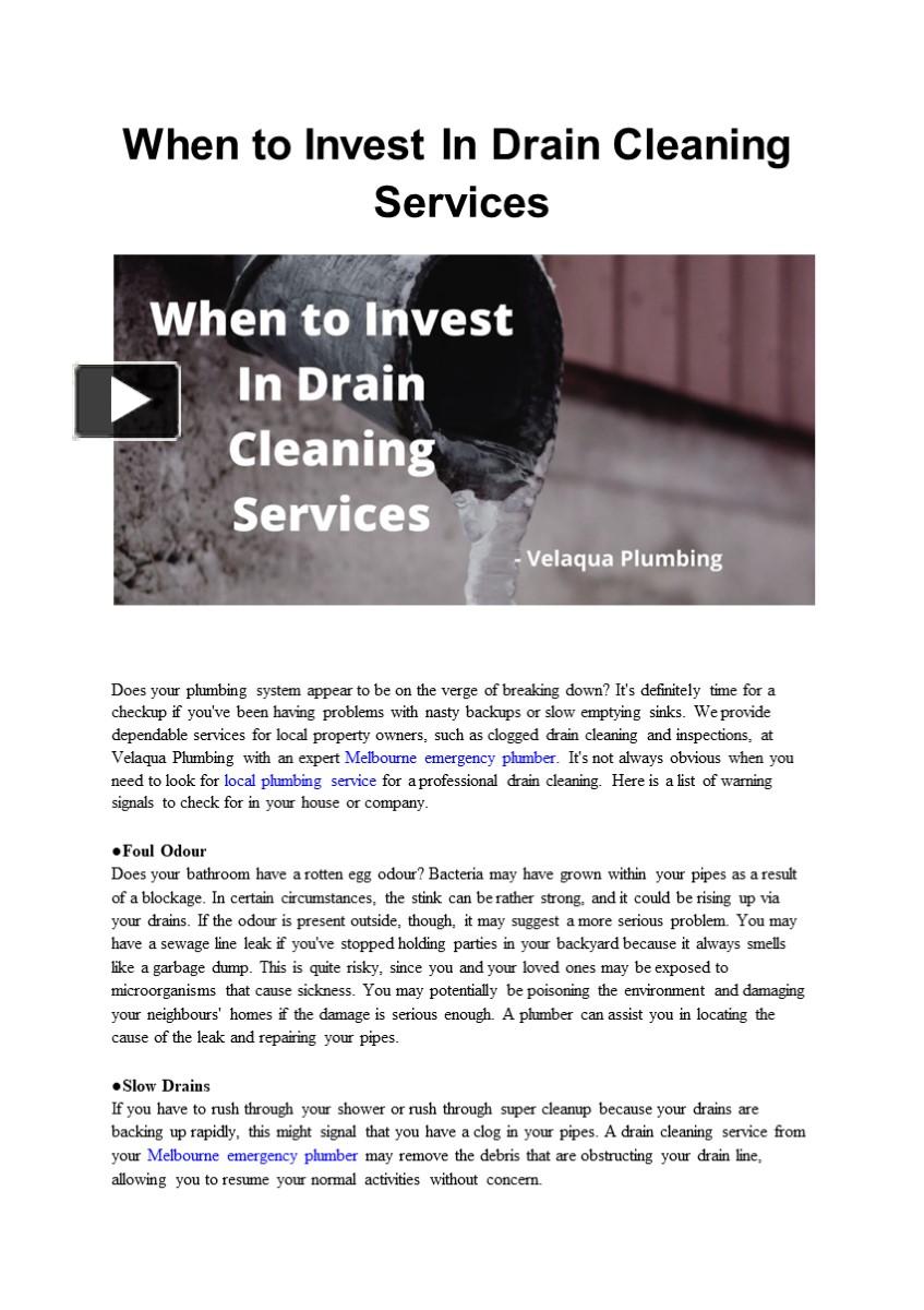 PPT – When To Invest In Drain Cleaning Services PowerPoint presentation ...