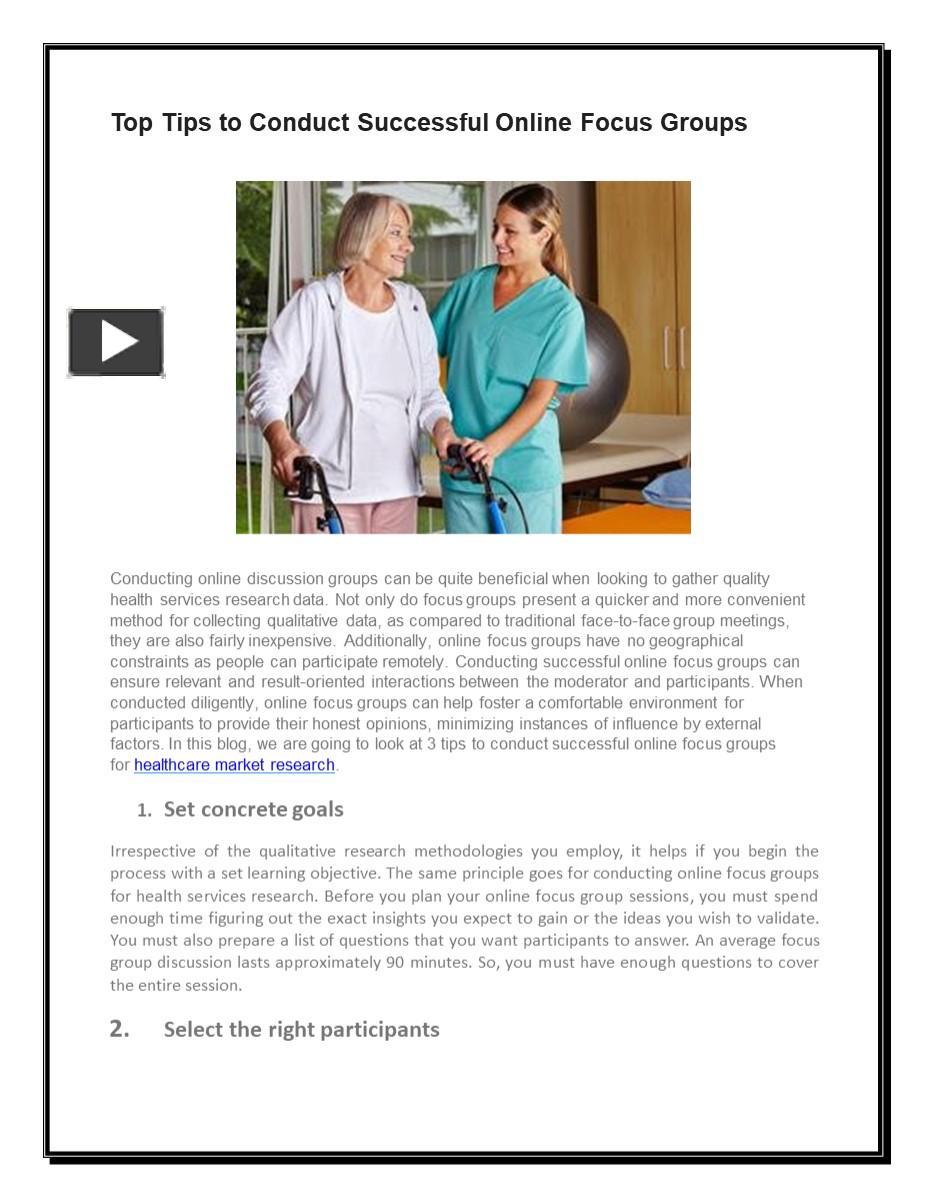PPT – Top Tips to Conduct Successful Online Focus Groups PowerPoint ...