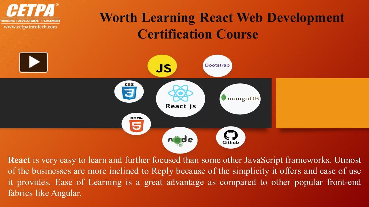 PPT – Worth Learning React Web Development Certification Course (1 ...