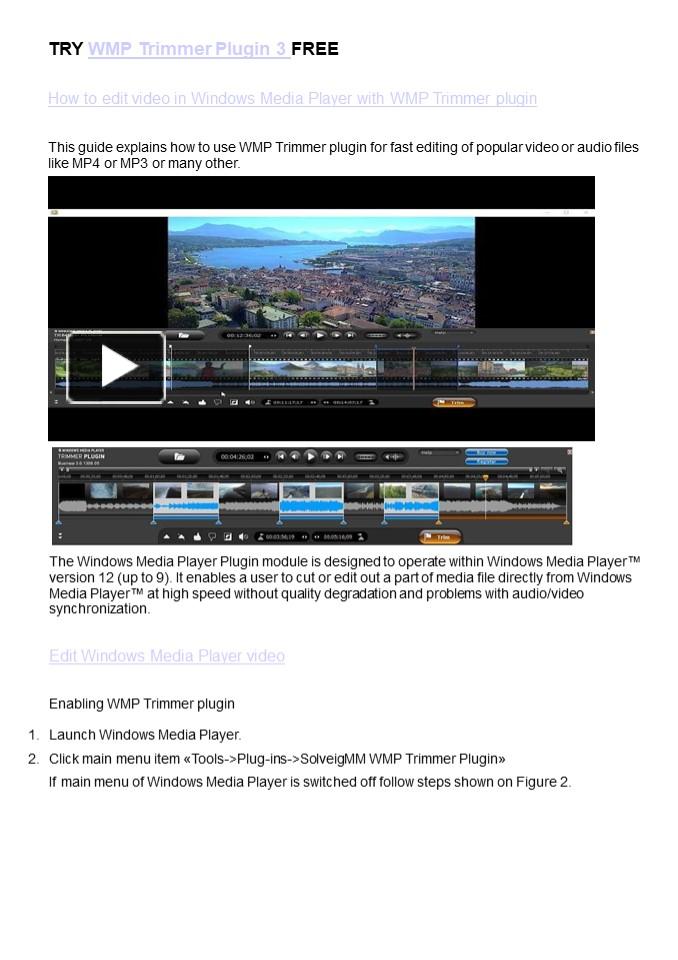 How to edit Windows Media Player video presentation | free to download