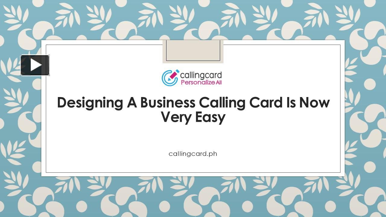 PPT – Design & Print Business Calling Cards PowerPoint presentation ...