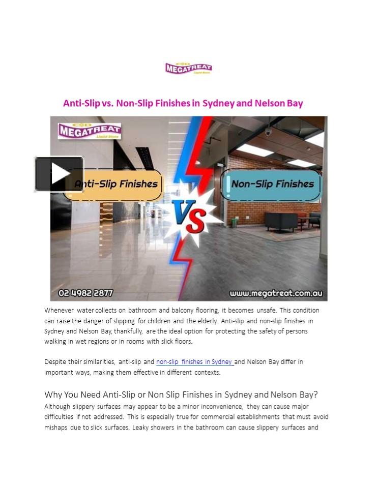 Anti-Slip vs. Non-Slip Finishes in Sydney and Nelson Bay presentation ...