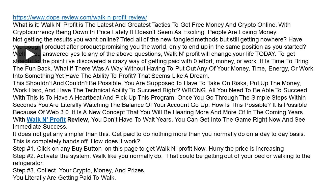 PPT – Walk N' Profit Review PowerPoint presentation | free to download ...