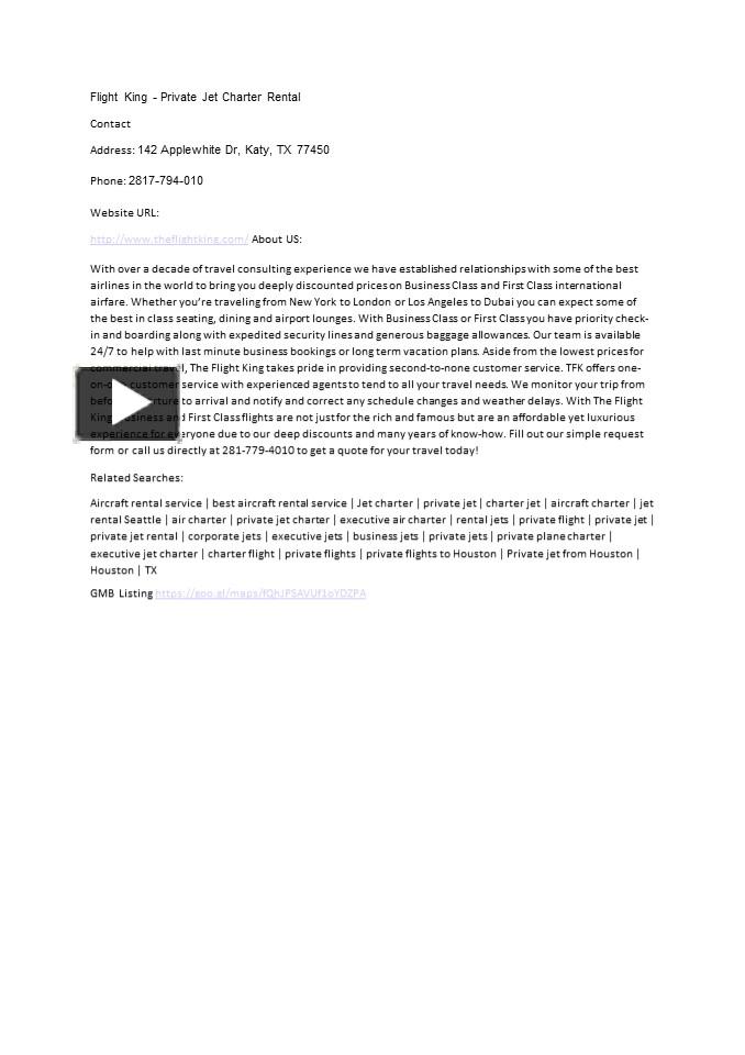 PPT – Flight King - Private Jet Charter Rental (1) PowerPoint ...