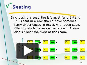 PPT – Seating PowerPoint presentation | free to view - id: 94ff3-NGY5N