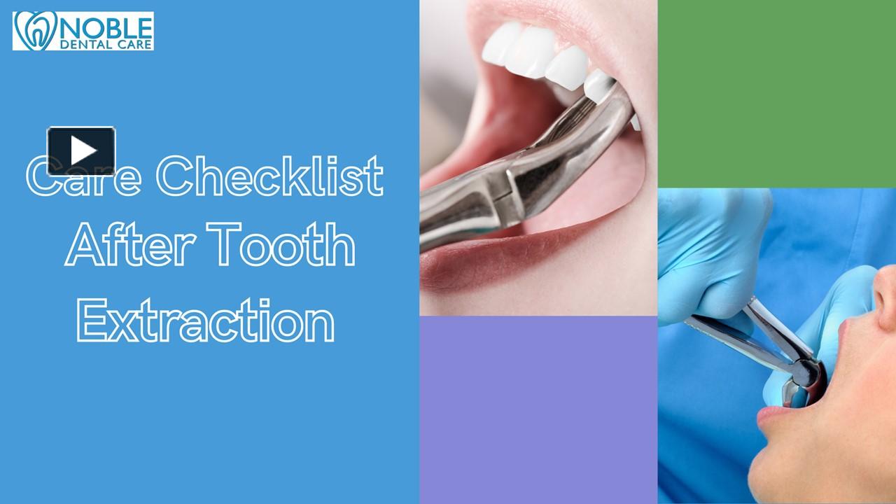 Care Checklist After Tooth Extraction presentation | free to download