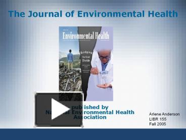 PPT – The Journal of Environmental Health PowerPoint presentation ...