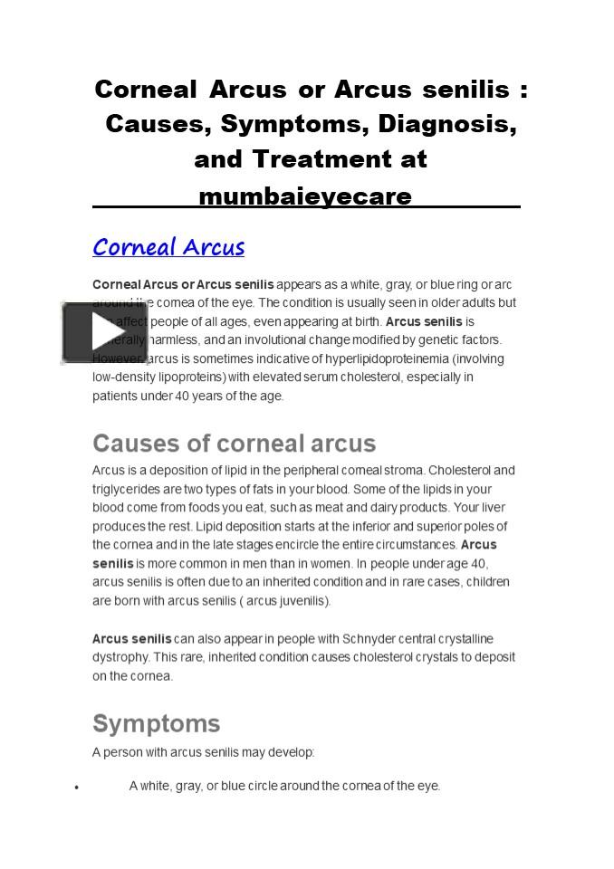 Corneal Arcus or Arcus senilis : Causes, Symptoms, Diagnosis, and ...