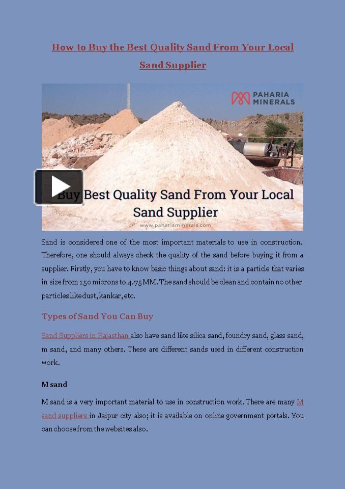 PPT – How to Buy Best Quality Sand From Sand Supplier PowerPoint ...