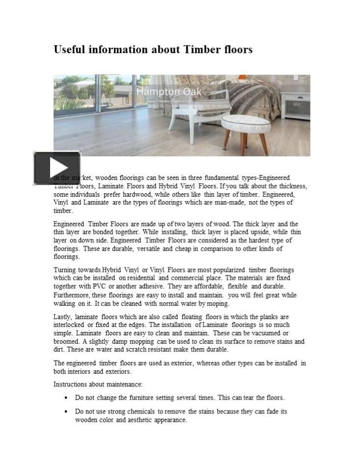 PPT – Useful information about Timber floors PowerPoint presentation ...