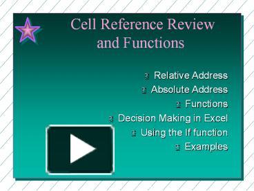 Cell Reference Review and Functions presentation | free to download