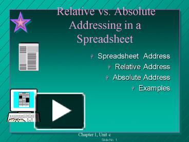 PPT – Relative vs. Absolute Addressing in a Spreadsheet PowerPoint ...