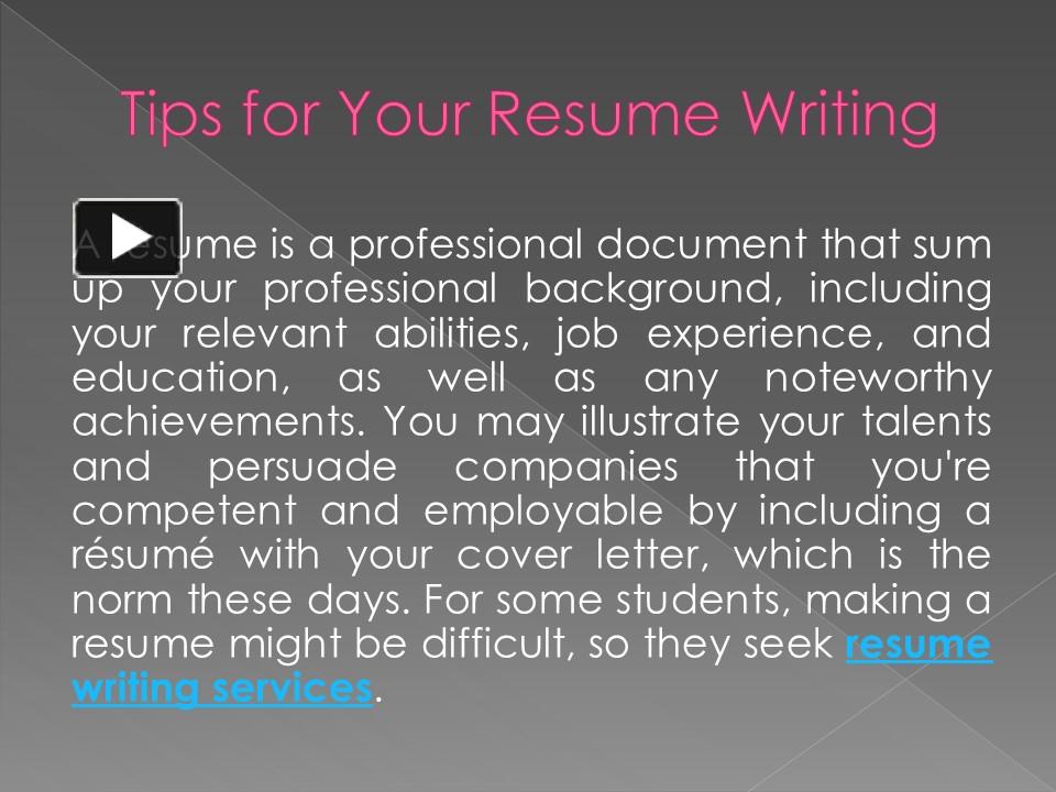 PPT – Tips for Your Resume Writing PowerPoint presentation | free to ...