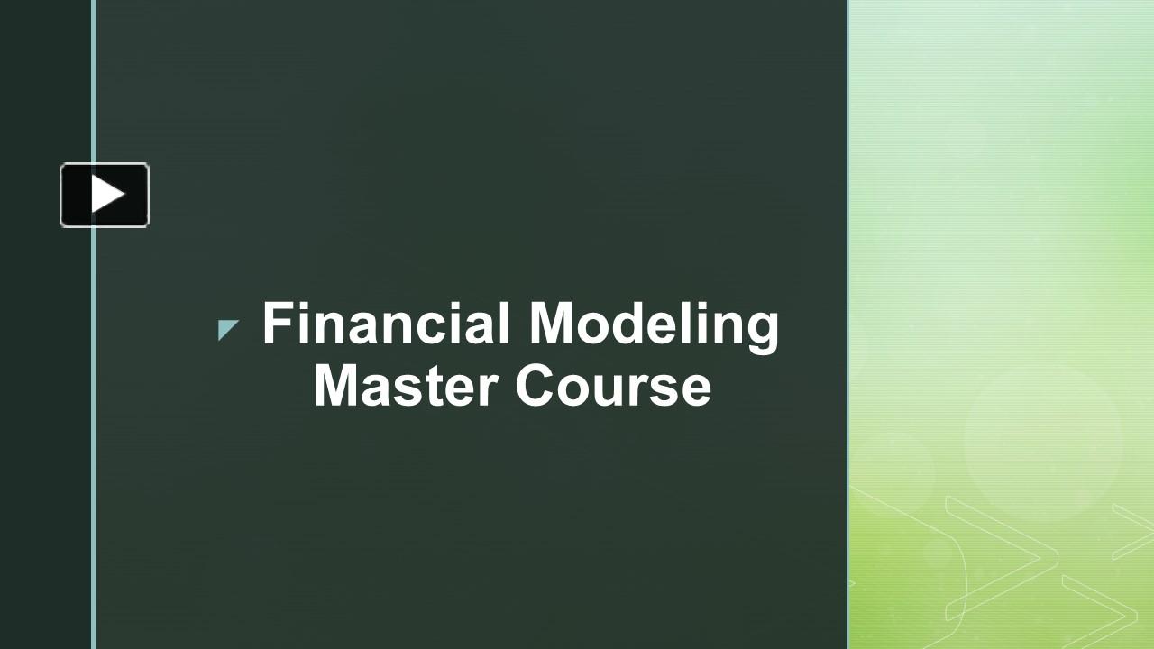 PPT – Financial Modeling Master Course PowerPoint presentation | free ...