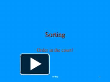Sorting presentation | free to download