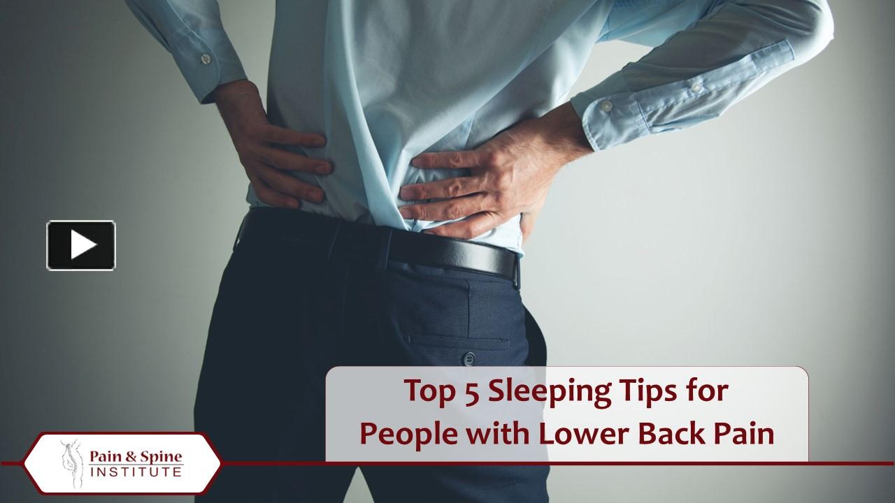 Tips For Sleeping Comfortably When You Have Lower Back Pain