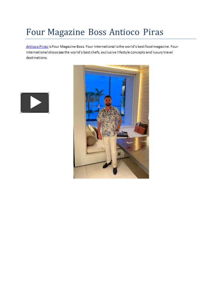 Four Magazine Boss Antioco Piras presentation | free to download