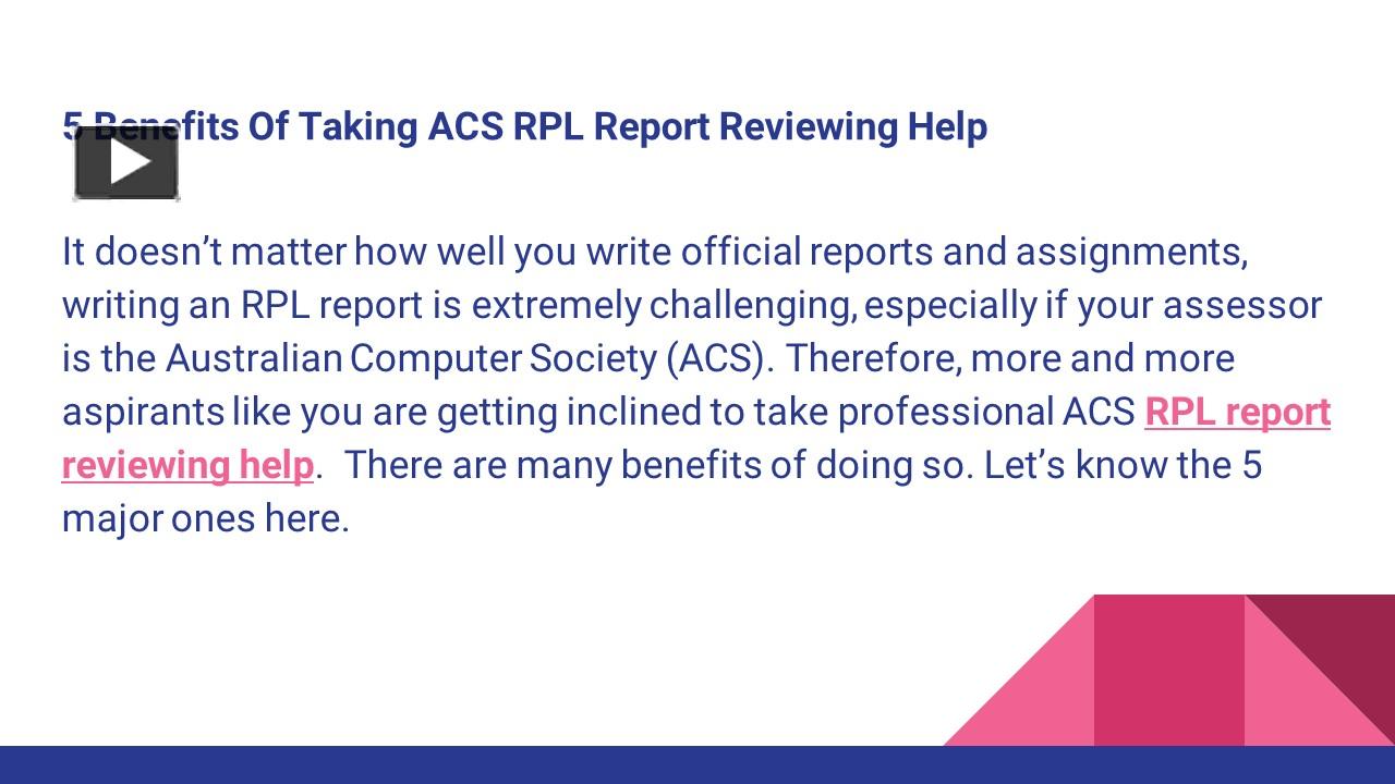 5 Benefits Of Taking ACS RPL Report Reviewing Help presentation | free ...