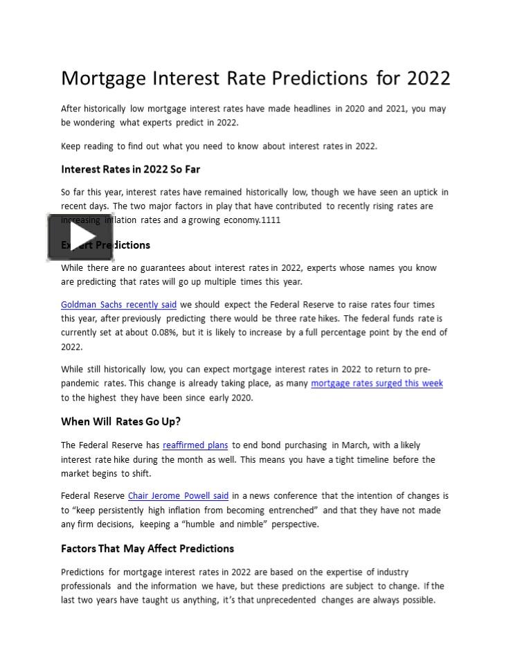 mortgage interest rates predictions in 2043 presentation | free to download