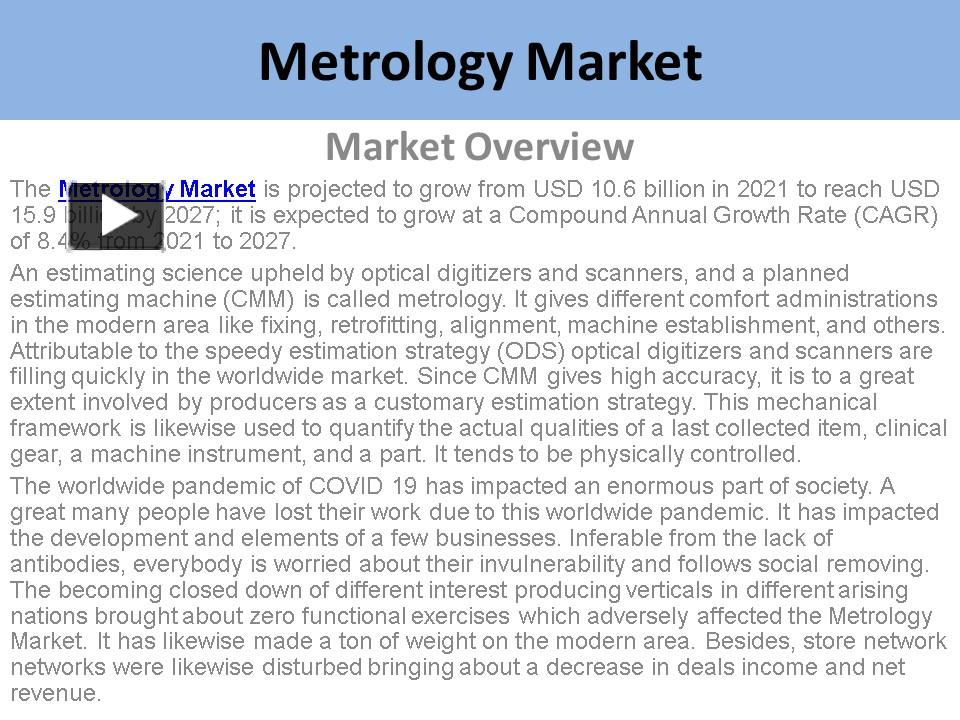 Metrology Market Research Report presentation | free to download