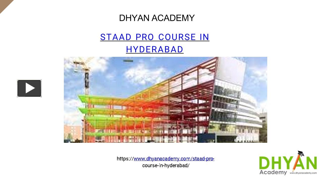 STAAD PRO Course in Hyderabad presentation | free to download