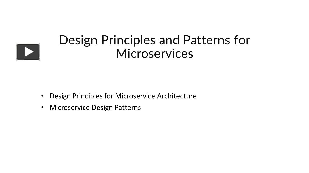 Microservice Design Pattern and Priniciples presentation | free to download