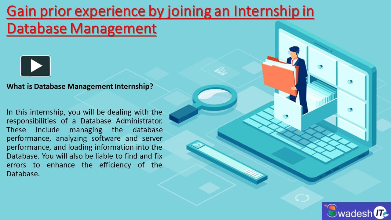 Database Management Internship presentation | free to download
