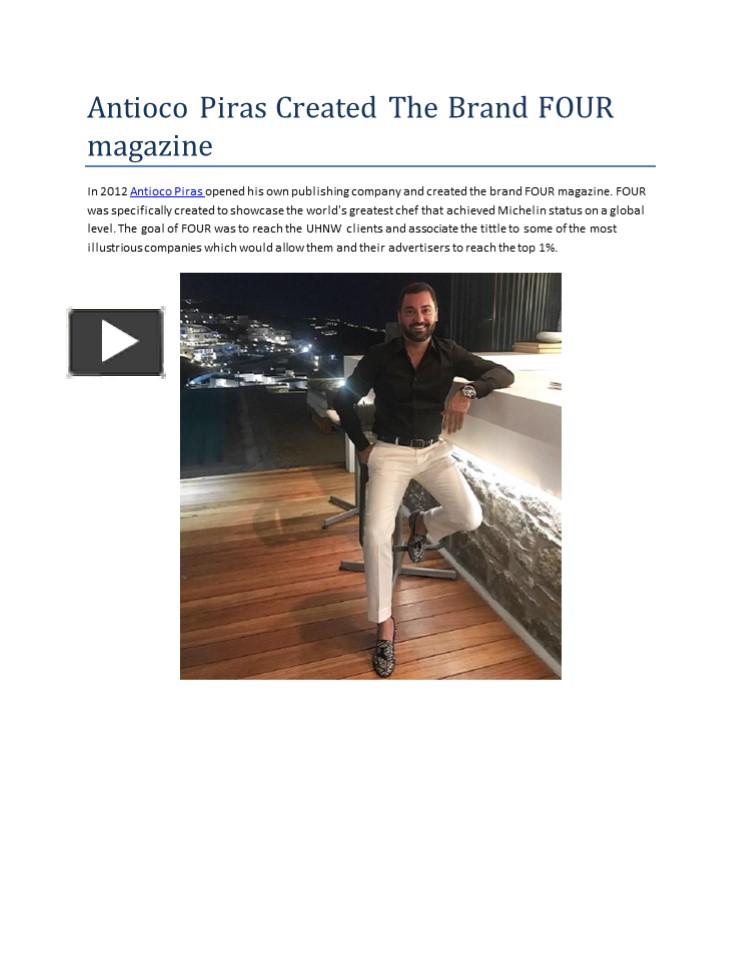 PPT – Antioco Piras Created The Brand FOUR magazine PowerPoint ...