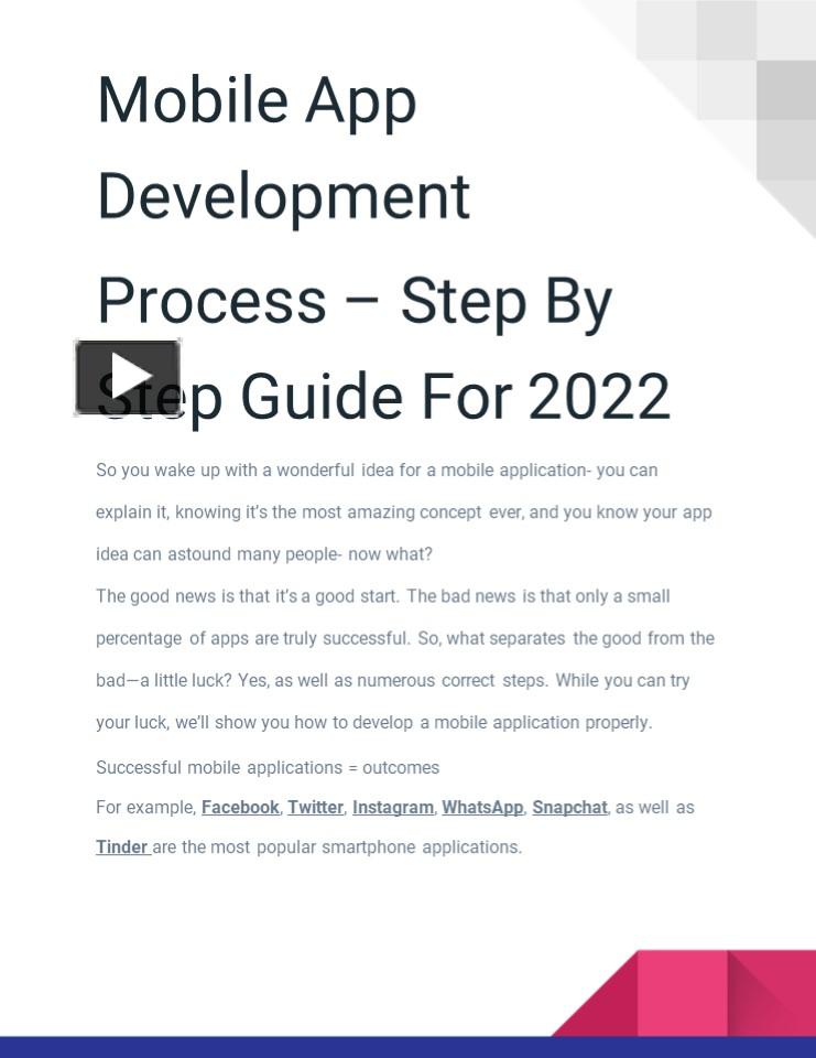 Mobile App Development Process – Step By Step Guide For 2022 ...