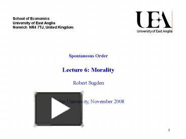 Spontaneous Order presentation | free to view