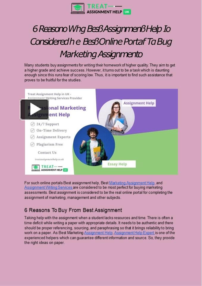 6 Reasons Why Best Assignment Help Is Considered The Best Online Portal ...