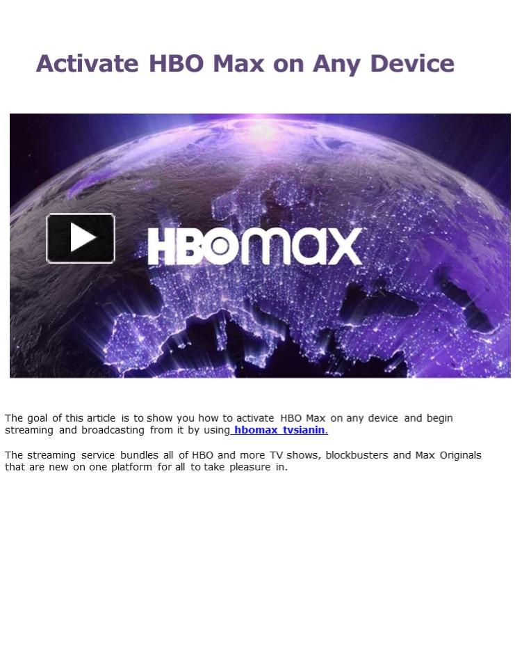 HBO Max TV sign in code process explained presentation | free to download