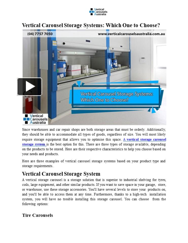 PPT – Vertical Carousel Storage Systems: Which One to Choose ...