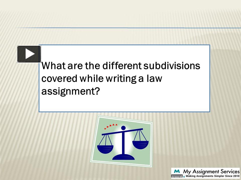 PPT – What are the different subdivisions covered while writing a law ...
